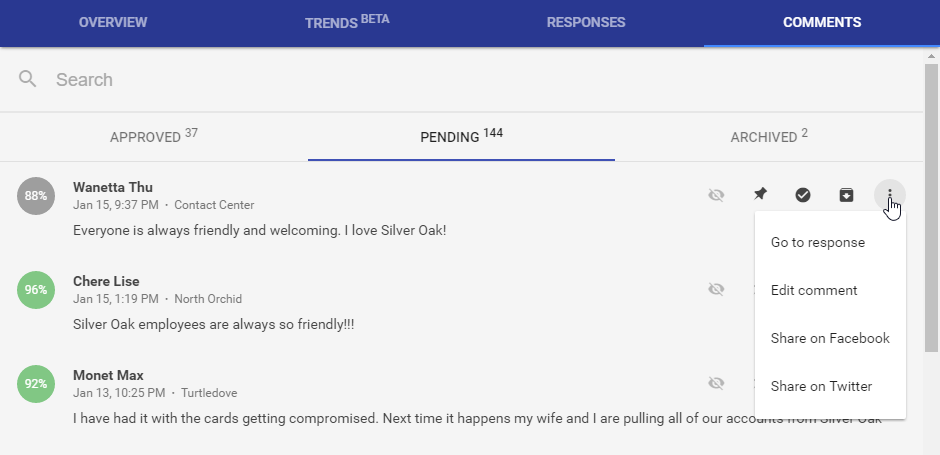Comments - LiveSurvey Docs